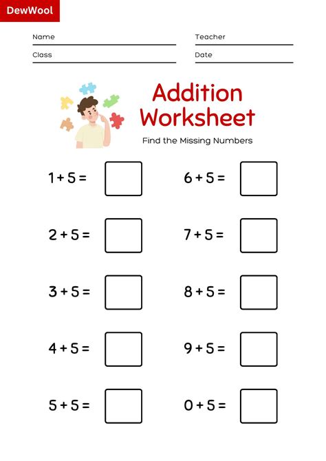 10 Free Addition Worksheet For Grade 1 Numbers0 9 Dewwool