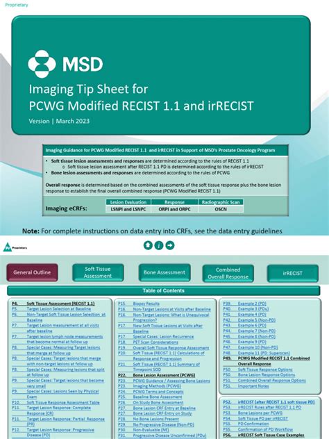 Pcwg Modified Recist 1 1 Irrecist Msd Tip Sheet Mar 2023 Pdf
