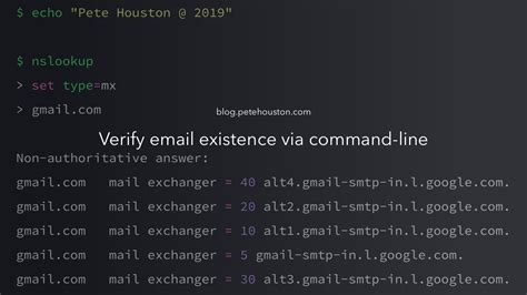 Verify Email Existence Via Command Line ⋆ Pete Houston