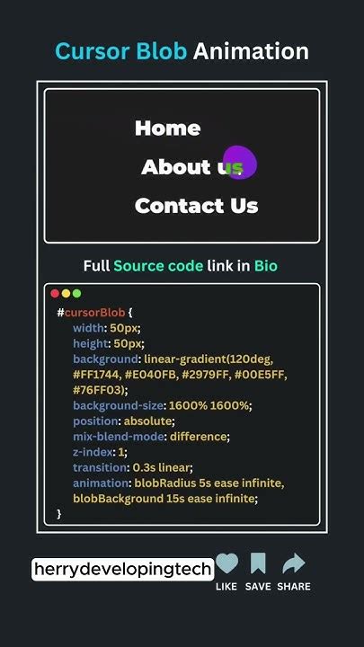 🖱️ Cursor Blob Animation In Javascript 💻 Add Fun To Your Website In