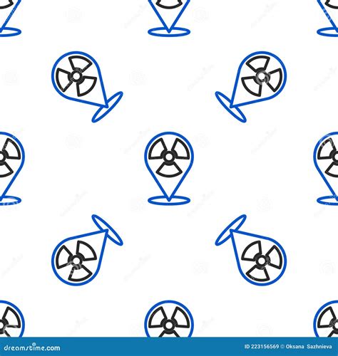 Line Radioactive In Location Icon Isolated Seamless Pattern On White