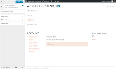 wordpress frontend style customizer for wp user frontend wedevs