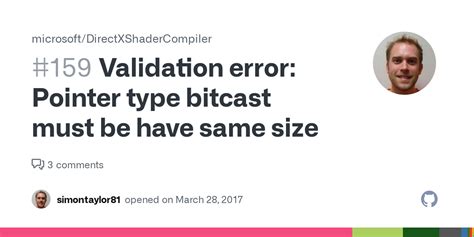 Validation Error Pointer Type Bitcast Must Be Have Same Size · Issue