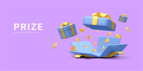 3d Realistic Open T Box And Falling Gold Coins Concept For