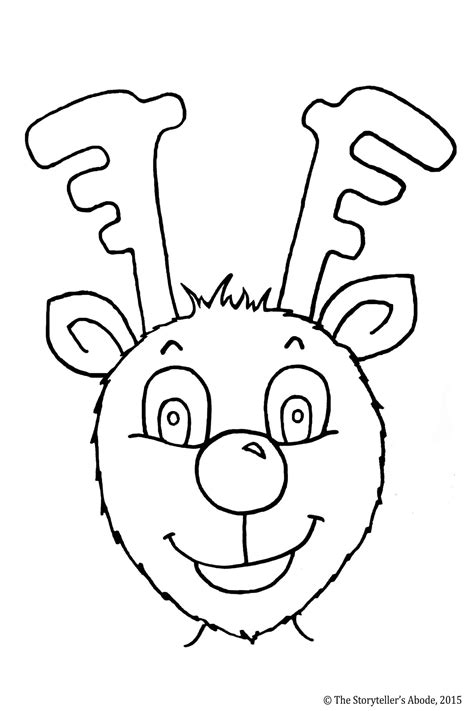 Reindeer Face Coloring Pages