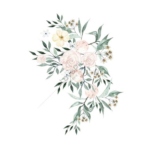 꽃 사진의 수채화 꽃다발 사진 무료 다운로드 Lovepik