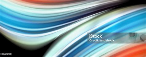 검은 색 배경에 추상 파선 유체 무지개 스타일의 색상 줄무늬 프리젠 테이션 응용 프로그램 벽지 배너 또는 포스터에 대한 예술