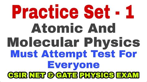 Practice Set 1 Atomic And Molecular Physics Csir Net And Gate Physics