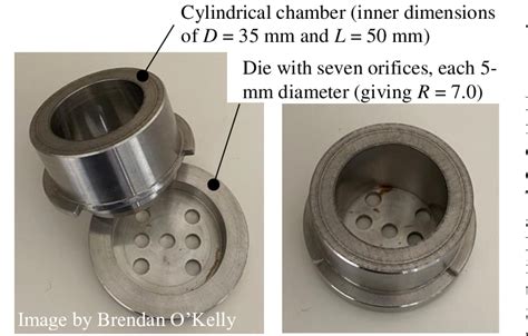 Chamber And Die Combination For Ll Testing In Tcd Extrusion Apparatus