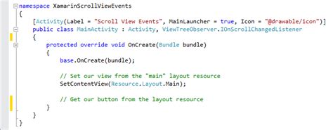 xamarin android eventhandlers for scrollview for endless support