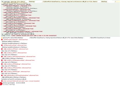 Xcode5 Missing Required Architecture X8664 Core Plot Stack Overflow