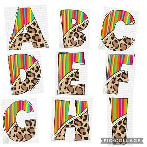 Bright Duo Alpha Pack Png All Letters Included All Capital Letters Hand Drawn Sublimation Design
