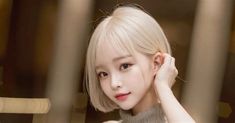 ㅇㅎ 실사 스웨터 입은 금발 여자 Ai 그림 