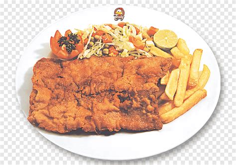 감자 튀김 유럽 요리 전체 아침 식사 프라이드 치킨 송아지 고기 밀라노 프라이드 치킨 식품 레시피 Png Pngegg