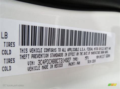 2012 Dodge Journey American Value Package Color Code Photos