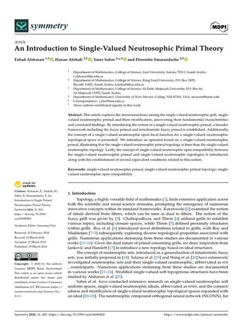 An Introduction To Single Valued Neutrosophic Primal Theory Pdf Mathematical Logic