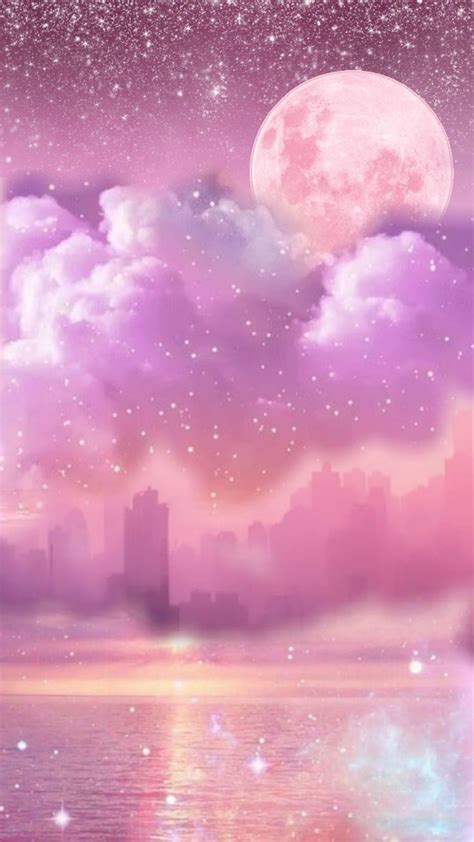 Starry Night Sky With Moon