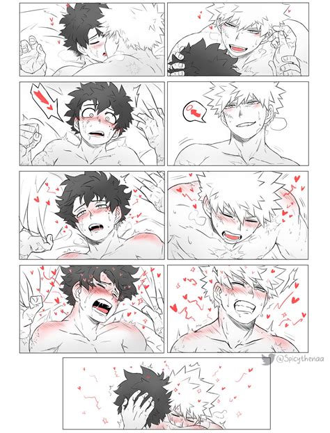 Bakugou Katsuki Midoriya Izuku Boku No Hero Academia Tongue Kiss Highres Abs Anal