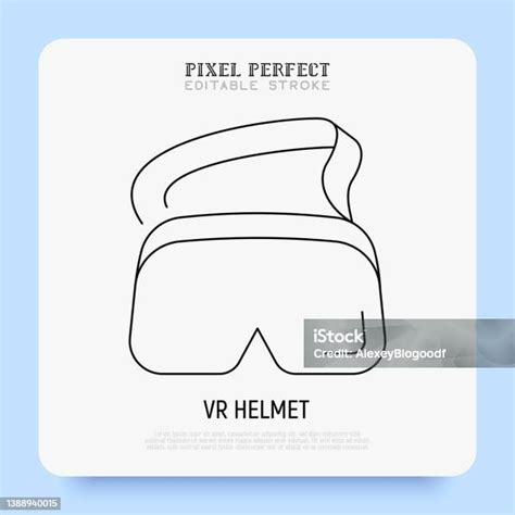 Ikon Garis Tipis Helm Vr Kacamata Virtual Untuk Augmented Reality