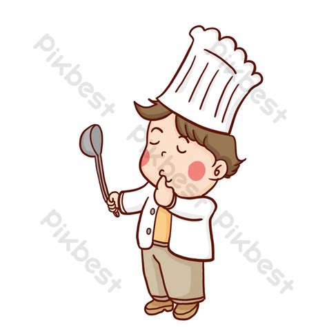 ภาพการ์ตูนน่ารักตัวละครการ์ตูนพ่อครัวถือพลั่ว เทมเพลต แบบ Psd ดาวน์โหลดฟรี Pikbest