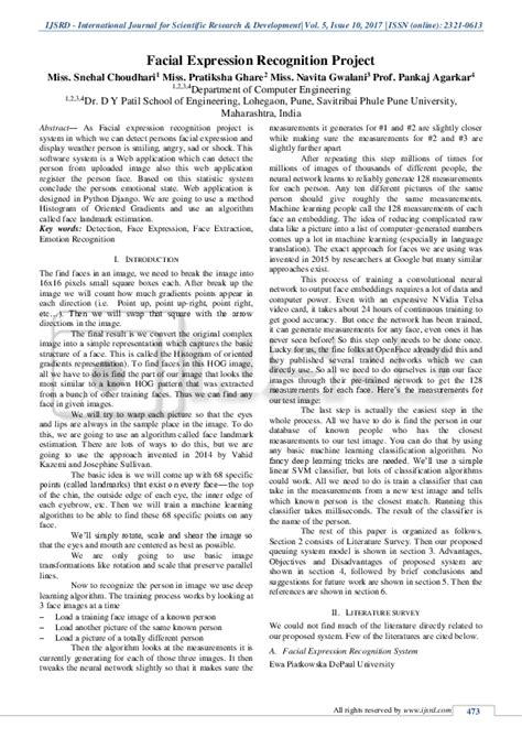 Pdf Facial Expression Recognition Project
