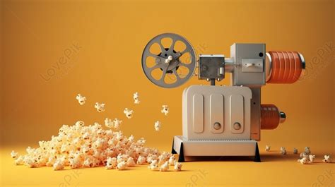 몰입형 3d 렌더링 필름 프로젝터 팝콘 및 슬레이트 배경 영사기 배경 3d 배경 레이 배경 이미지 Hd 영사기 3d 레이 배경 사진 무료 다운로드 Lovepik
