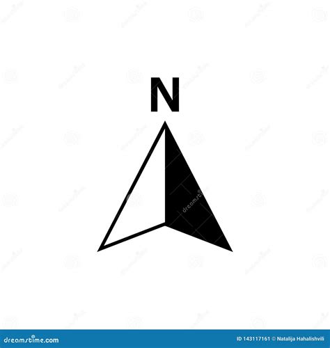 North Arrow Icon Or N Direction And Navigation Point Symbol Vector Logo For Gps Navigator Map
