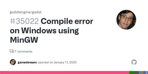 compile error on windows using mingw · issue 35022 · godotengine godot · github