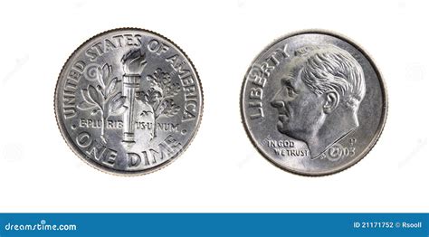 Dieci Centesimi Americani Fotografia Stock Immagine Di Dime 21171752
