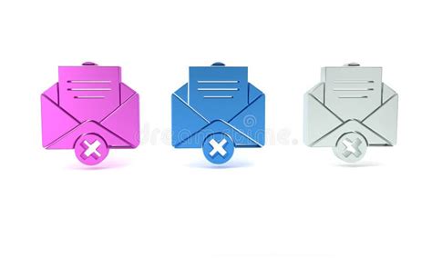 Colorful Delete Envelope Icon Isolated On White Background Delete Or