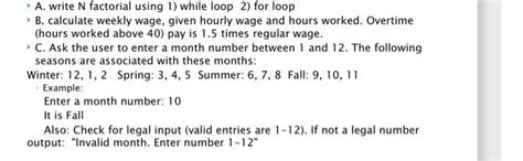 Solved A Write N Factorial Using 1 While Loop 2 For Loop