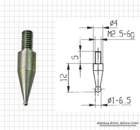 Exactools Measuring Tip For Dial Indicator Ball 1 Mm