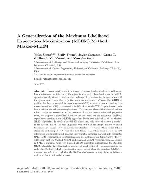 Pdf A Generalization Of The Maximum Likelihood Expectation