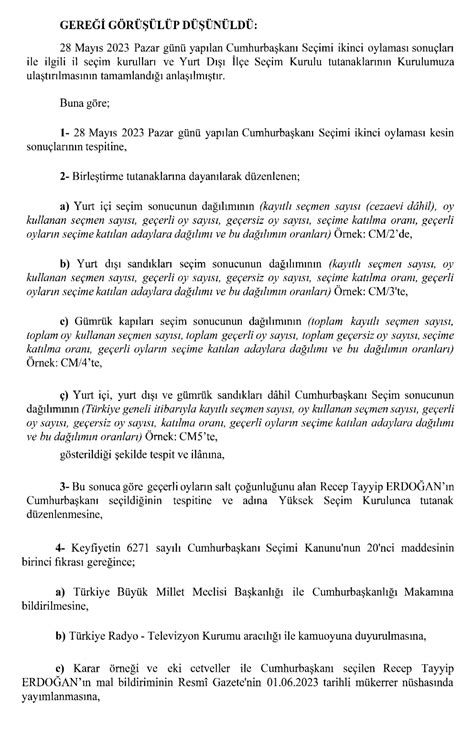Son Dakika Haberi Cumhurbaşkanlığı Ikinci Tur Seçimi Kesin Sonuçları