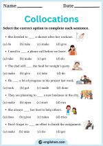Collocations Worksheets With Answers Englishan