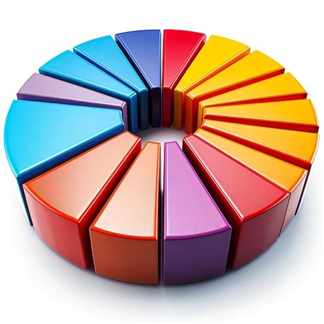 colorful pie chart clipart for data visualization vector illustration