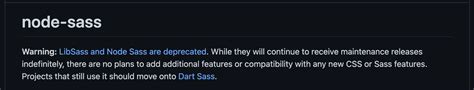 Node Sass Is Deprecated · Issue 1060 · Webpack Contribsass Loader · Github