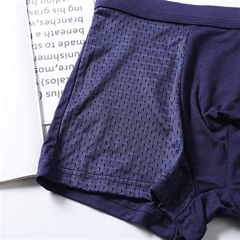 남성 팬티 모달 남자 속옷 복서 통풍 남자 아이스 실크 섹시한 U 볼록 복서 솔리드 언더 팬츠 편안한 메쉬 반바지 남성 속옷