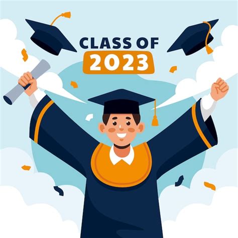 Free Vector Flat Illustration For Class Of 2023 Graduation