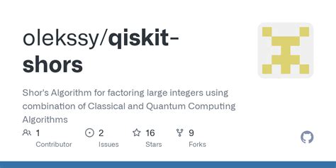 Github Olekssyqiskit Shors Shors Algorithm For Factoring Large