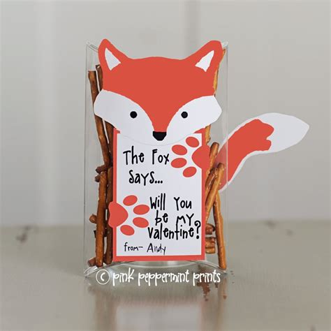 What Does The Fox Say Valentine Diy Printable School Valentines