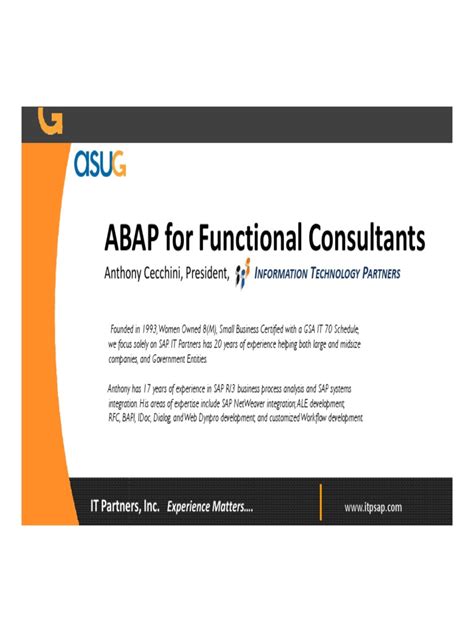 Abap For Functional Consultants Pdf Object Computer Science
