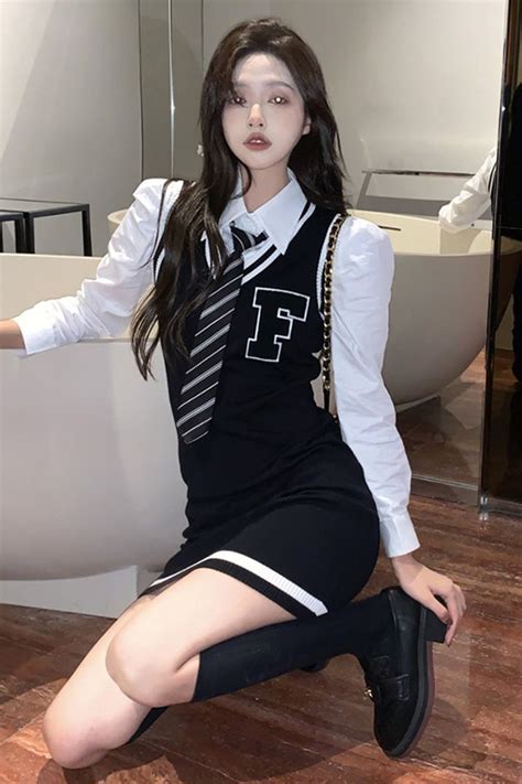 셔츠넥타이원피스 하이틴 스쿨룩 세트