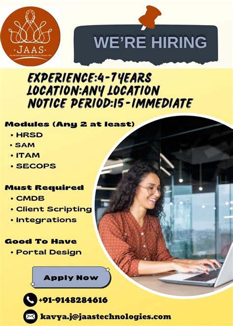 kavya jayashankar on linkedin job hiring servicenow hrsd itam