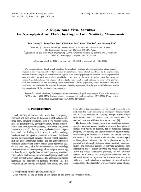 Pdf A Display Based Visual Stimulator For Psychophysical And