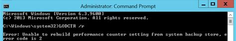 Cannot Load Counter Name Data Because An Invalid Index ” Was Read From