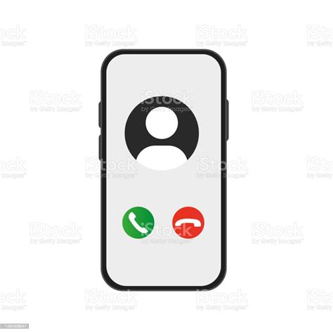 Phone Call Screen Interface Incoming Call Template On Smartphone Mobile Phone Display Vector