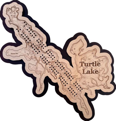Turtle Lake Itasca County Mn Cribbage Board