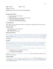 RC II 7 Docx RC II 7 Date 10 9 2020 Time 7 30 A M Group 5 6 Year Old Activity What Is