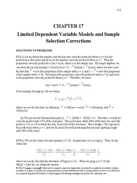Wooldridge 7e Ch17 Sm Pdf Ordinary Least Squares Coefficient Of Determination